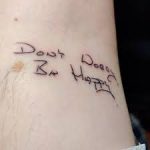 30 Cheerful 'Be Happy' Tattoo Designs - Body Art Guru
