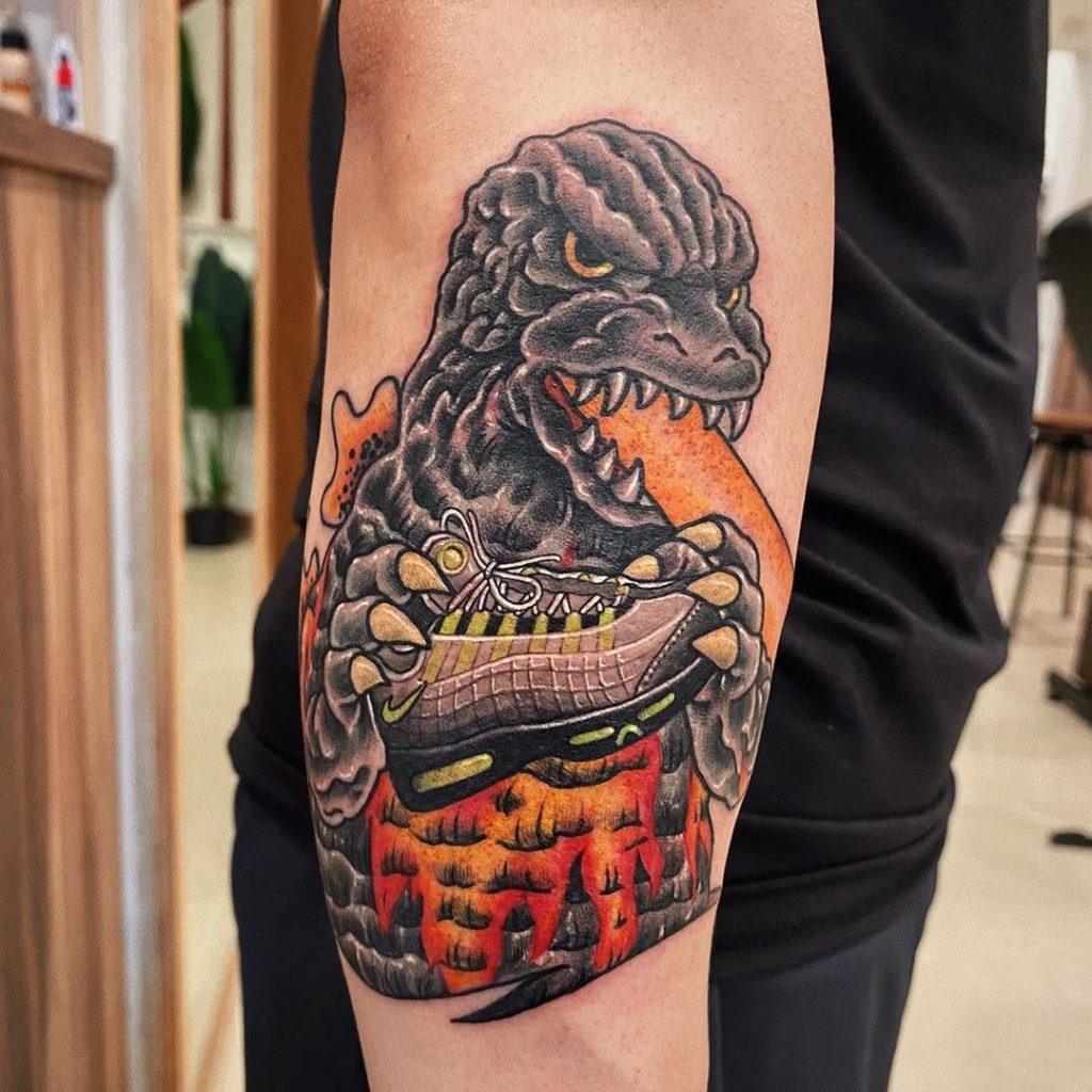 86 Ferocious Godzilla Tattoo Ideas with Meanings - Body Art Guru