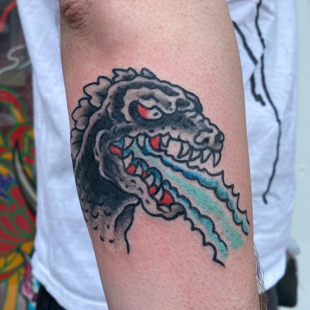 86 Ferocious Godzilla Tattoo Ideas with Meanings - Body Art Guru