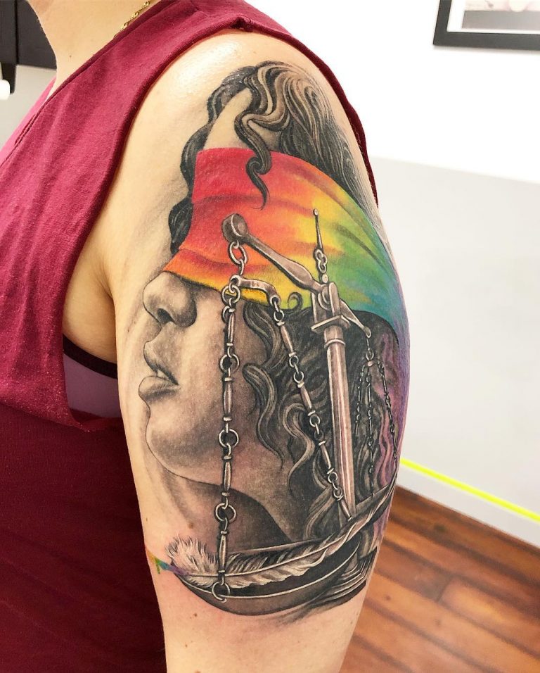 80+ 'Balanced' Lady Justice Tattoos - Body Art Guru