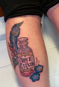 30+ Amazing Bottle Tattoos Designs with Meanings, Ideas, and Celebrities - Body Art Guru