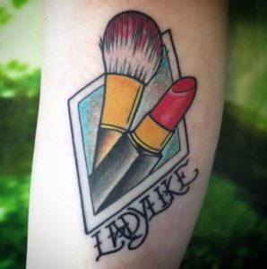40+ Amazing Makeup Brush Tattoos Designs with Meanings, Ideas, and Celebrities - Body Art Guru