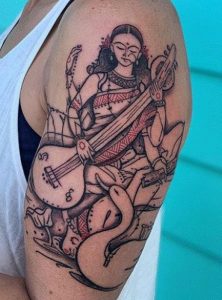 30+ Amazing Goddess Saraswati Tattoos with Meanings and Ideas - Body ...