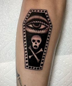 60+ Amazing Coffin Tattoos with Meanings, Ideas, and Celebrities - Body ...