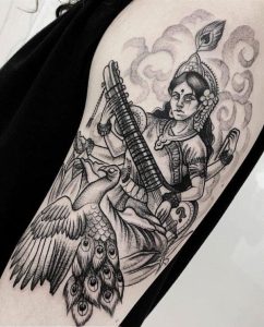 30+ Amazing Goddess Saraswati Tattoos with Meanings and Ideas - Body ...