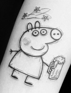 25+Amazing Peppa Pig Tattoo Designs with Meanings and Ideas - Body Art Guru