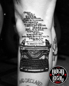 30+ Unique Typewriter Font tattoos with Meanings and Ideas - Body Art Guru