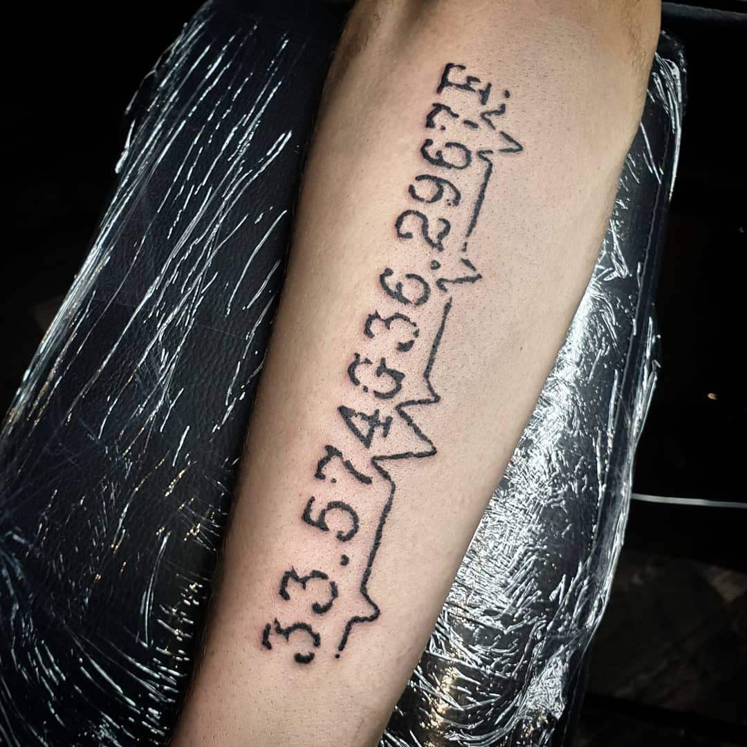 Typewriter Font Tattoo Numbers