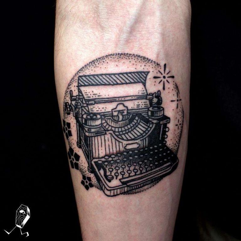 25 Cool Typewriter Tattoos With Meanings and Ideas - Body Art Guru