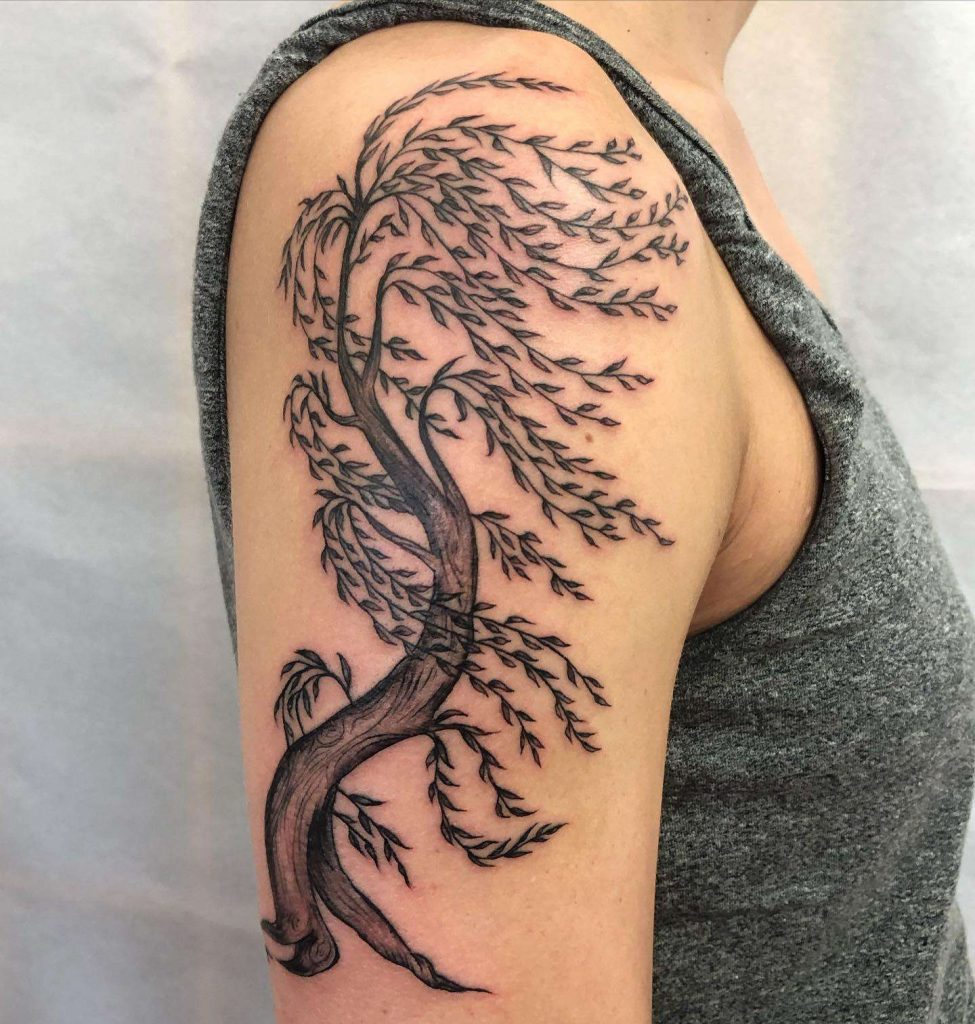 25+ Beautiful Weeping Willow Tattoo Designs and Ideas - Body Art Guru