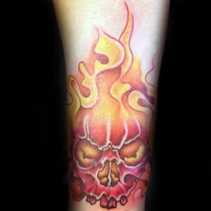 49 Awesome Flaming Skull Tattoo Designs with Meanings and Ideas - Body ...